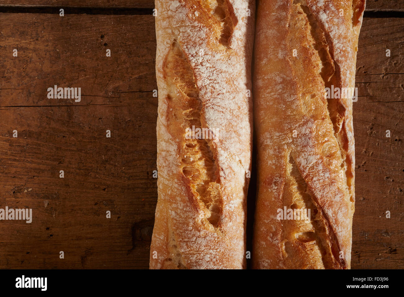 two baguettes, the classic loaf of French bread Stock Photo - Alamy