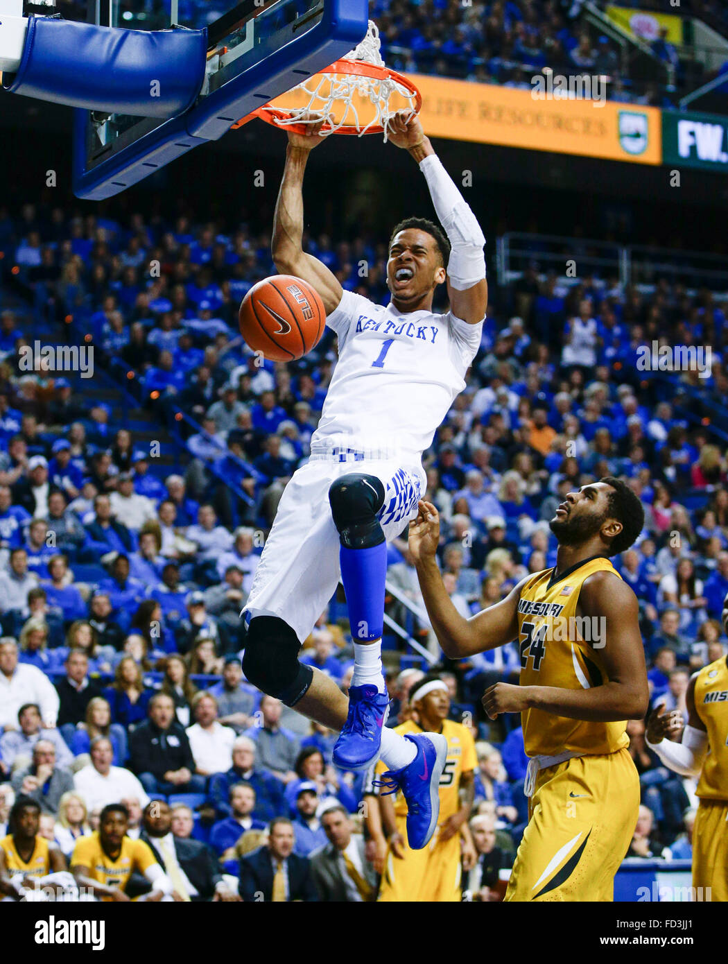 Lexington, KY, USA. 13th Jan, 2016. Kentucky Wildcats forward Skal ...