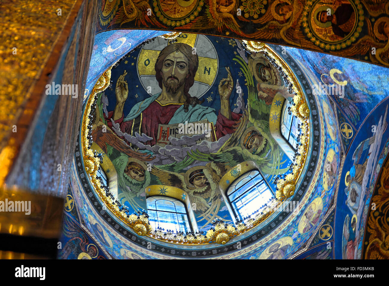 Christ almighty in mosaics in the Church of the Spilled Blood in St ...