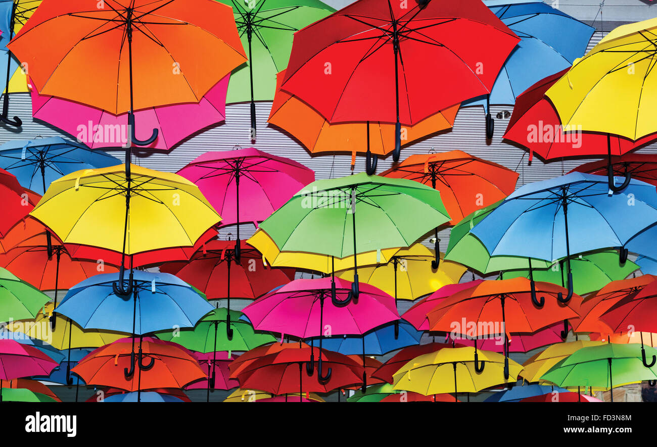 many colorful umbrellas Stock Photo - Alamy