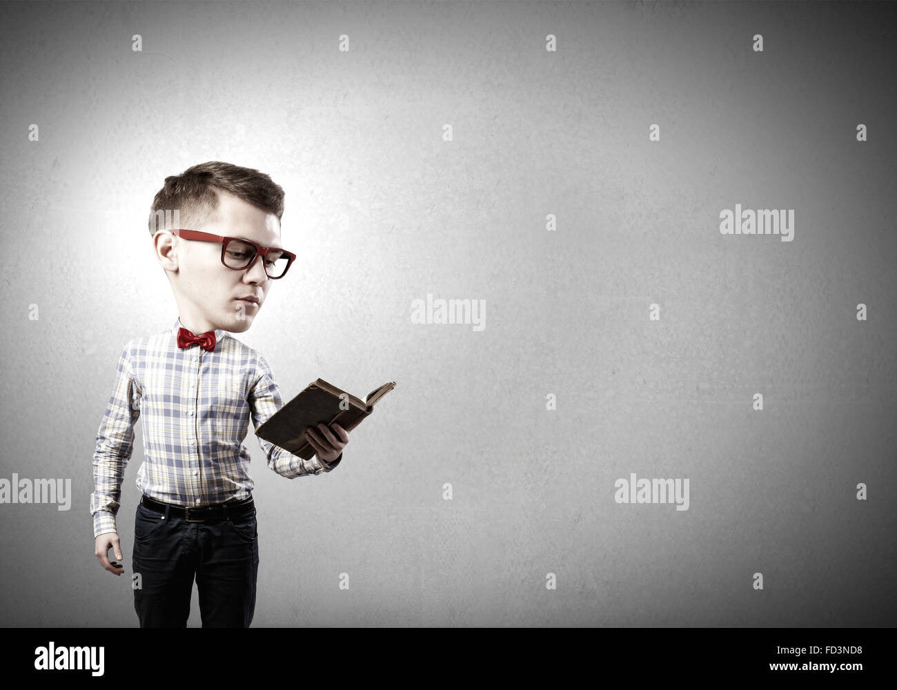 Young funny science man in red glasses Stock Photo - Alamy