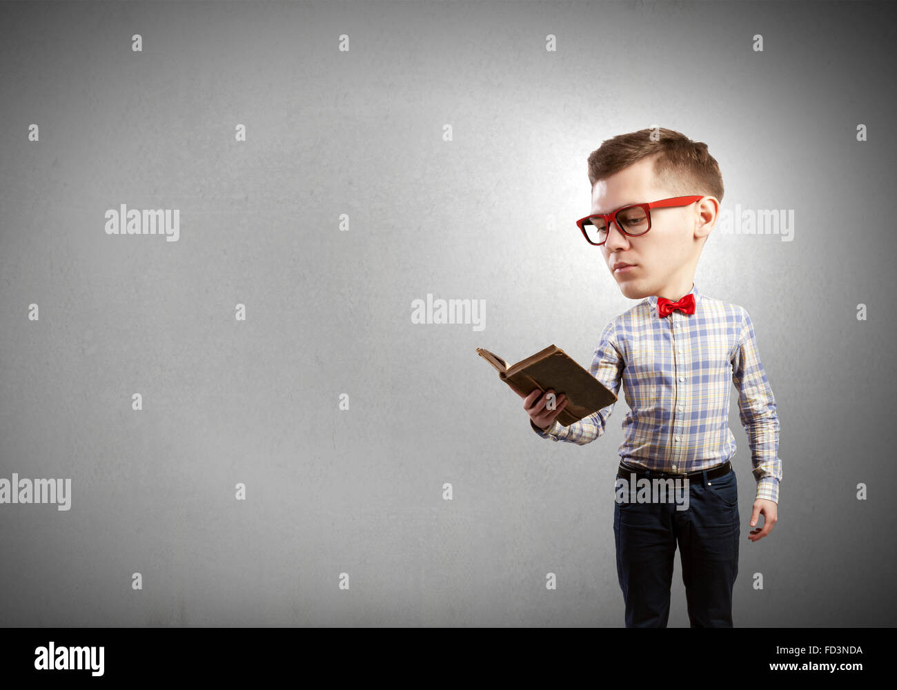 Young funny science man in red glasses Stock Photo - Alamy