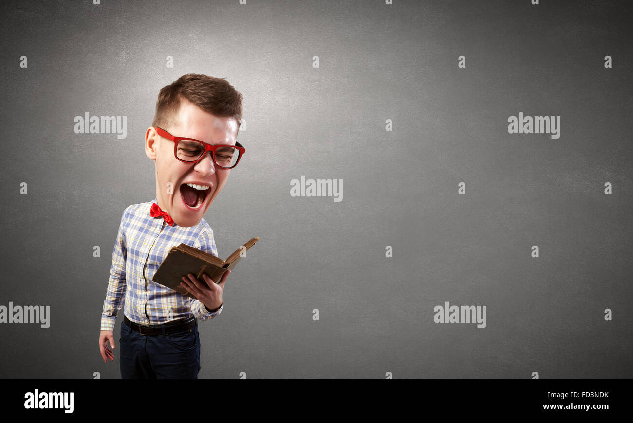 Young funny science man in red glasses Stock Photo - Alamy