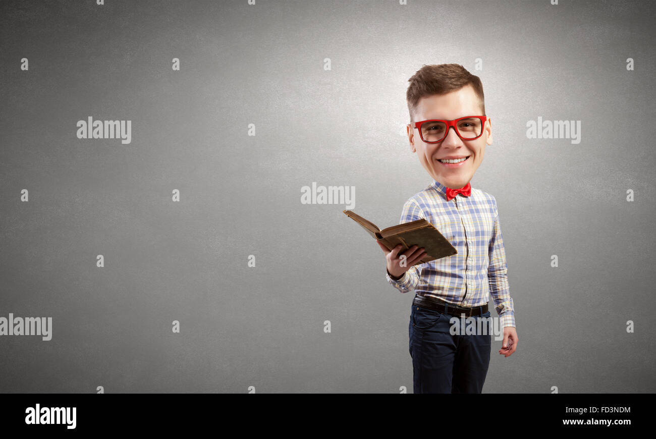 Young funny science man in red glasses Stock Photo - Alamy