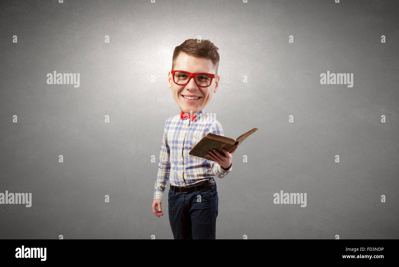 Young funny science man in red glasses Stock Photo - Alamy