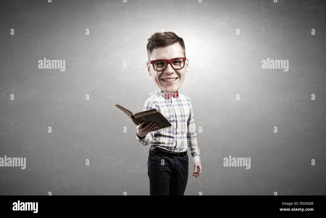 Young funny science man in red glasses Stock Photo - Alamy