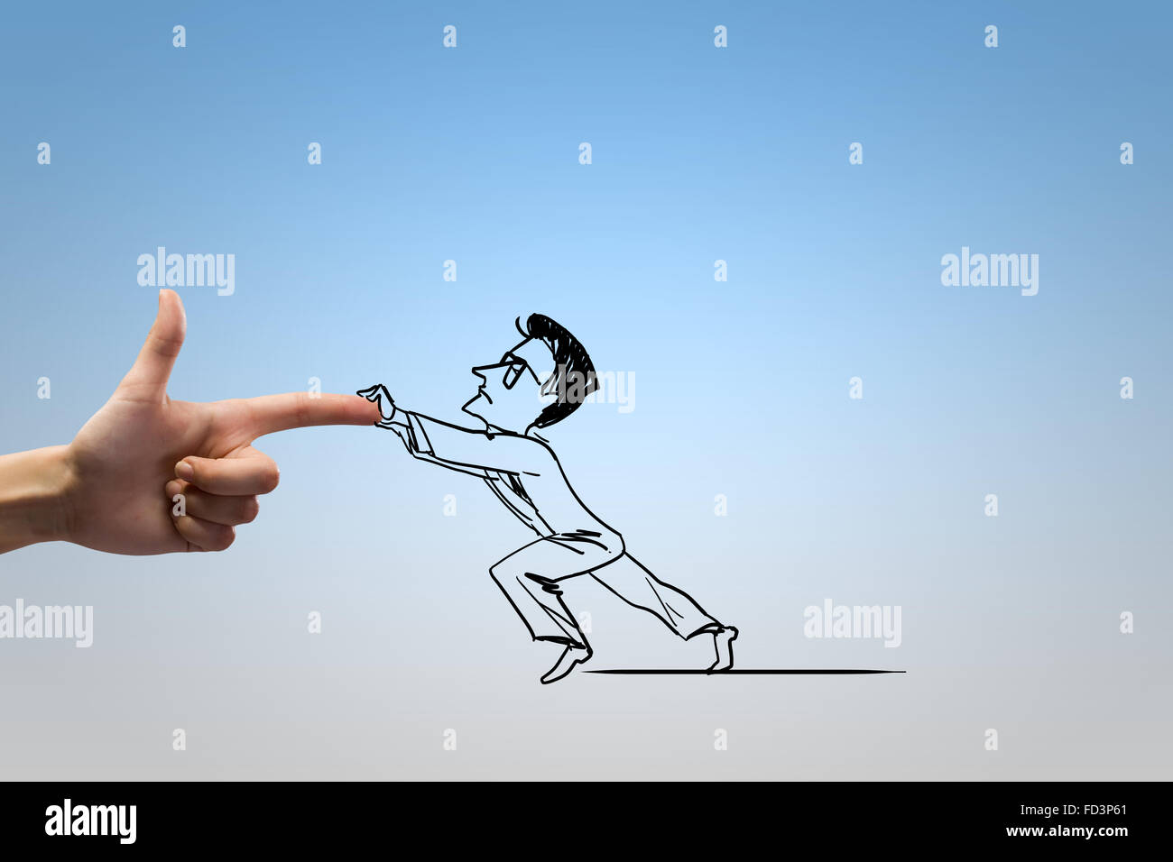 Male hands draw caricature face hi-res stock photography and images - Alamy