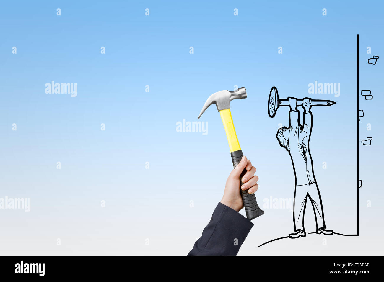 Cartoon character hit wall hi-res stock photography and images - Alamy