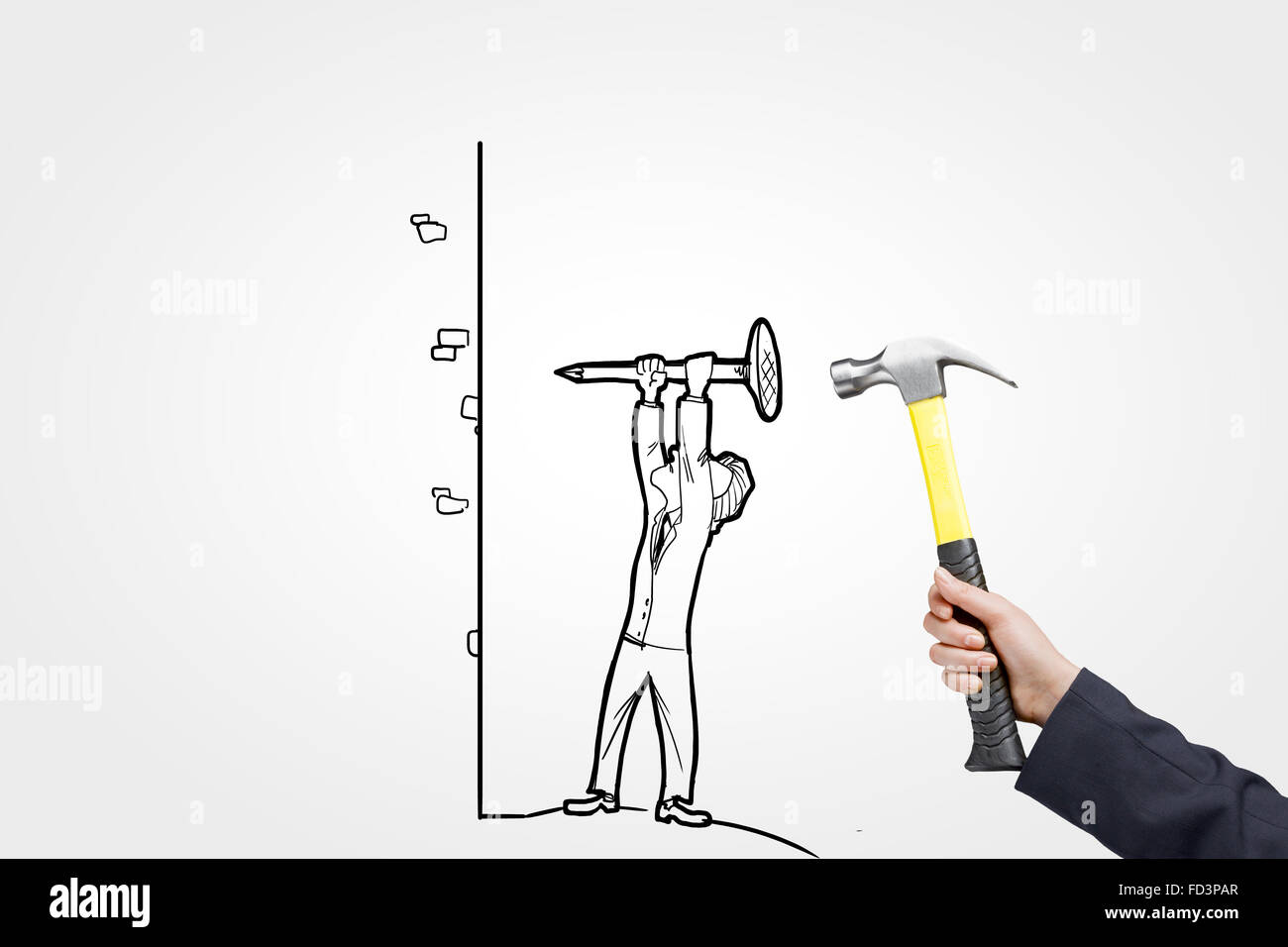 Cartoon character hit wall hi-res stock photography and images - Alamy