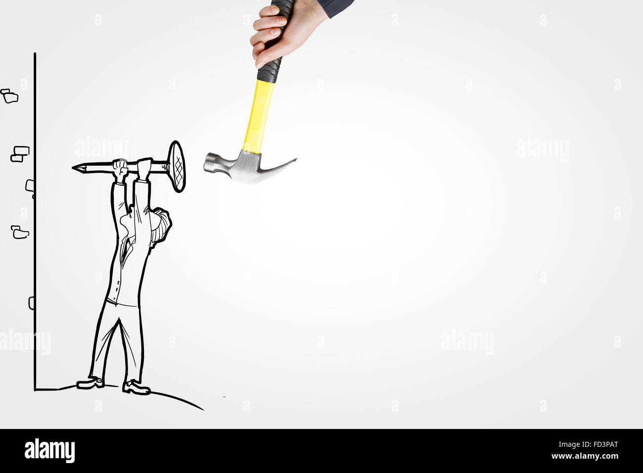 Cartoon character hit wall hi-res stock photography and images - Alamy