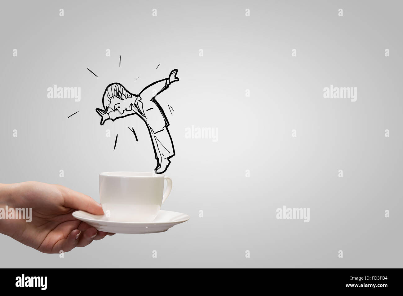Close up of female hand offering coffee to boss Stock Photo - Alamy