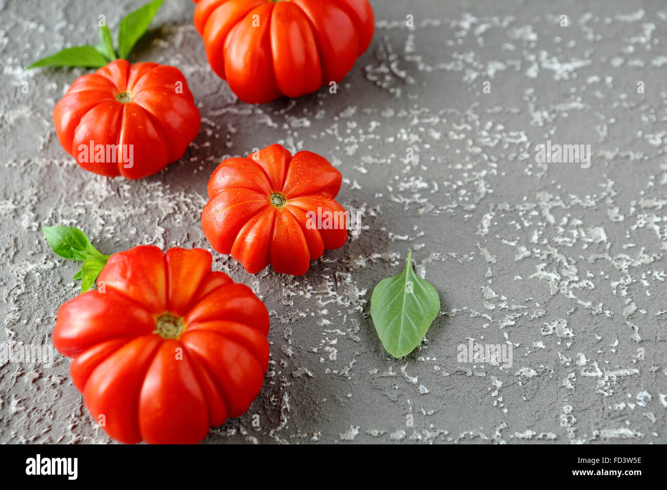 Vegetable tomatoes tomatos basil hi-res stock photography and images ...