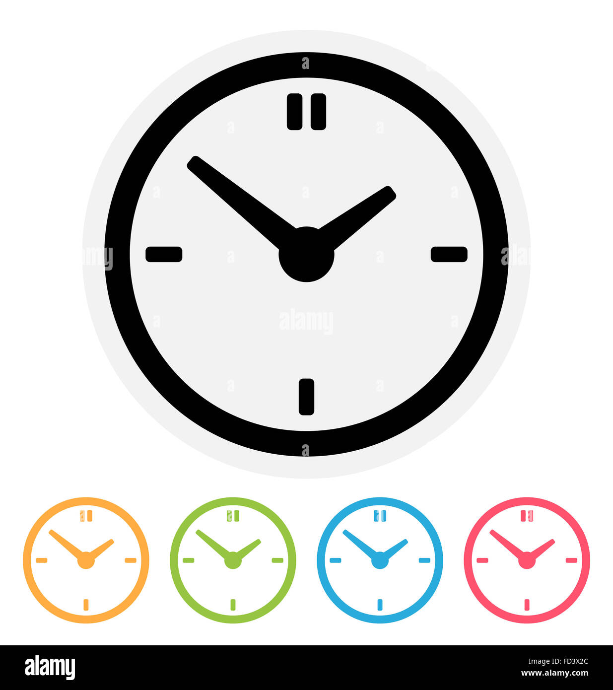 Clock white icon Cut Out Stock Images & Pictures - Alamy