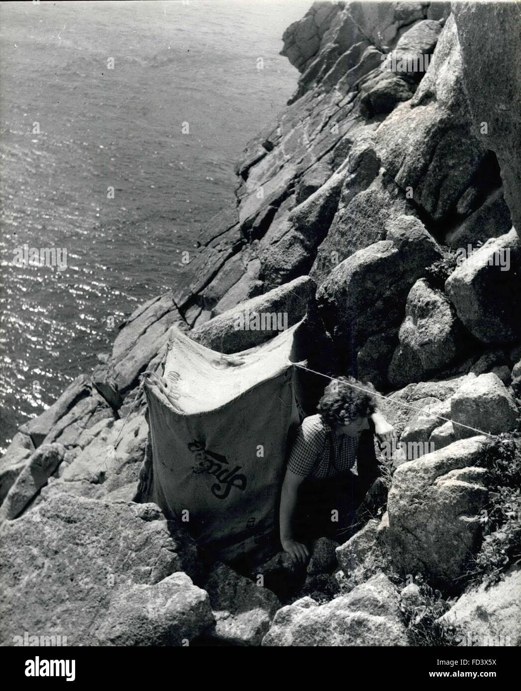 1956 - Warden Of Ludy Island: Barbara Whitaker scrambles into one of ...