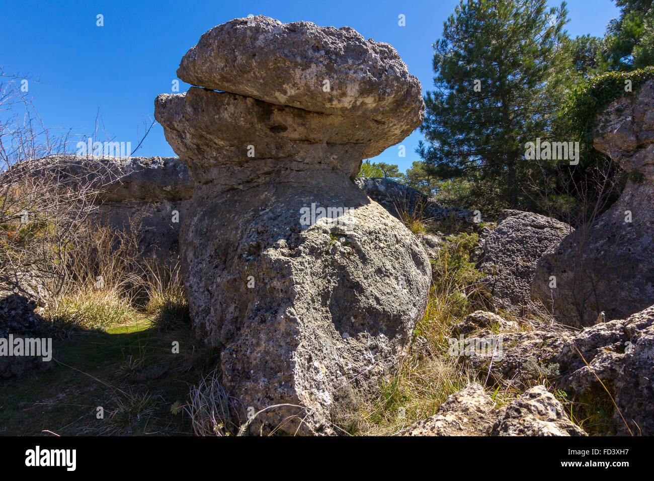 Rocks with capricious forms in the enchanted city of Cuenca, Spain ...