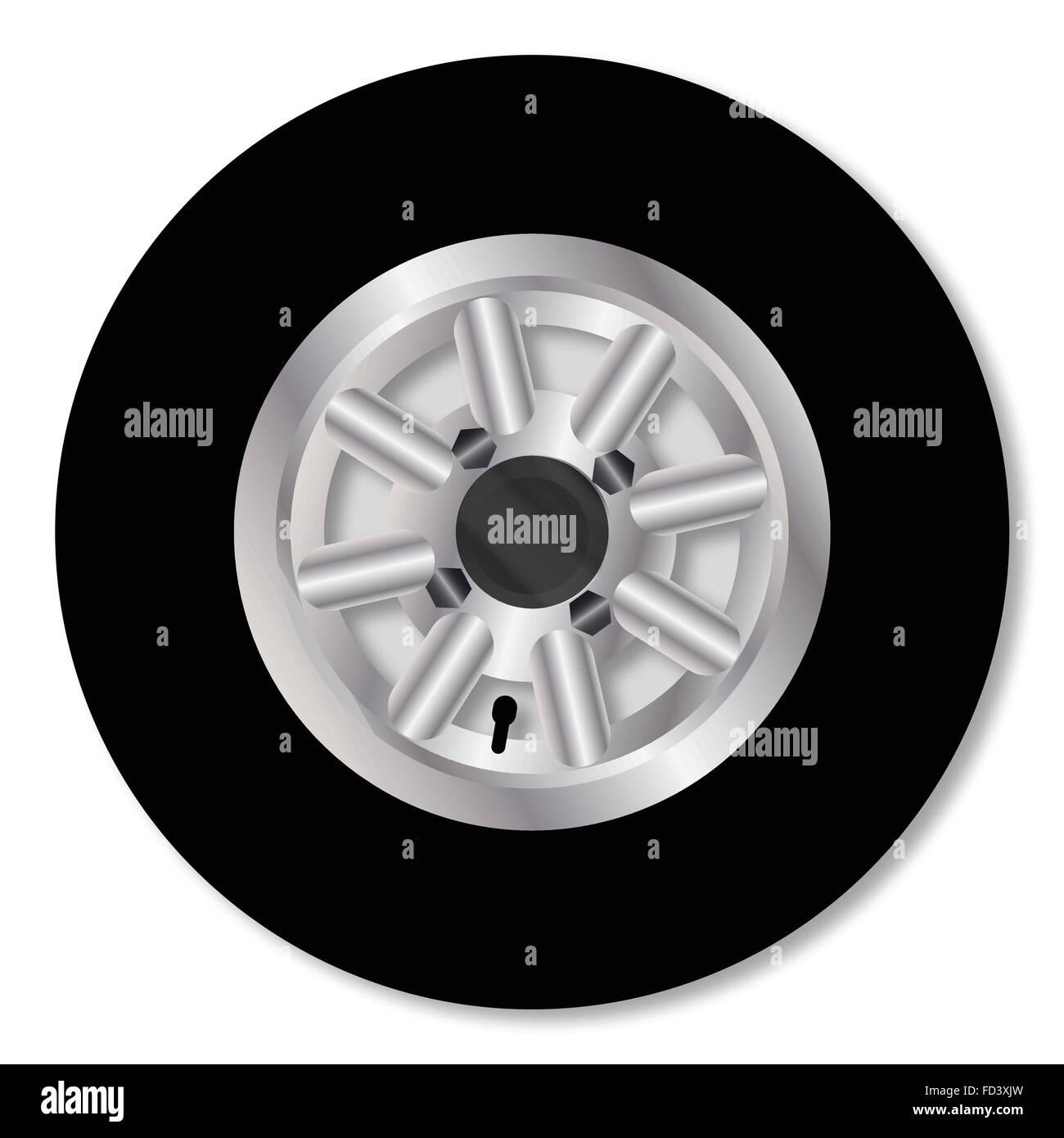 A typical small car aluminium wheel with tyre Stock Vector Image & Art ...
