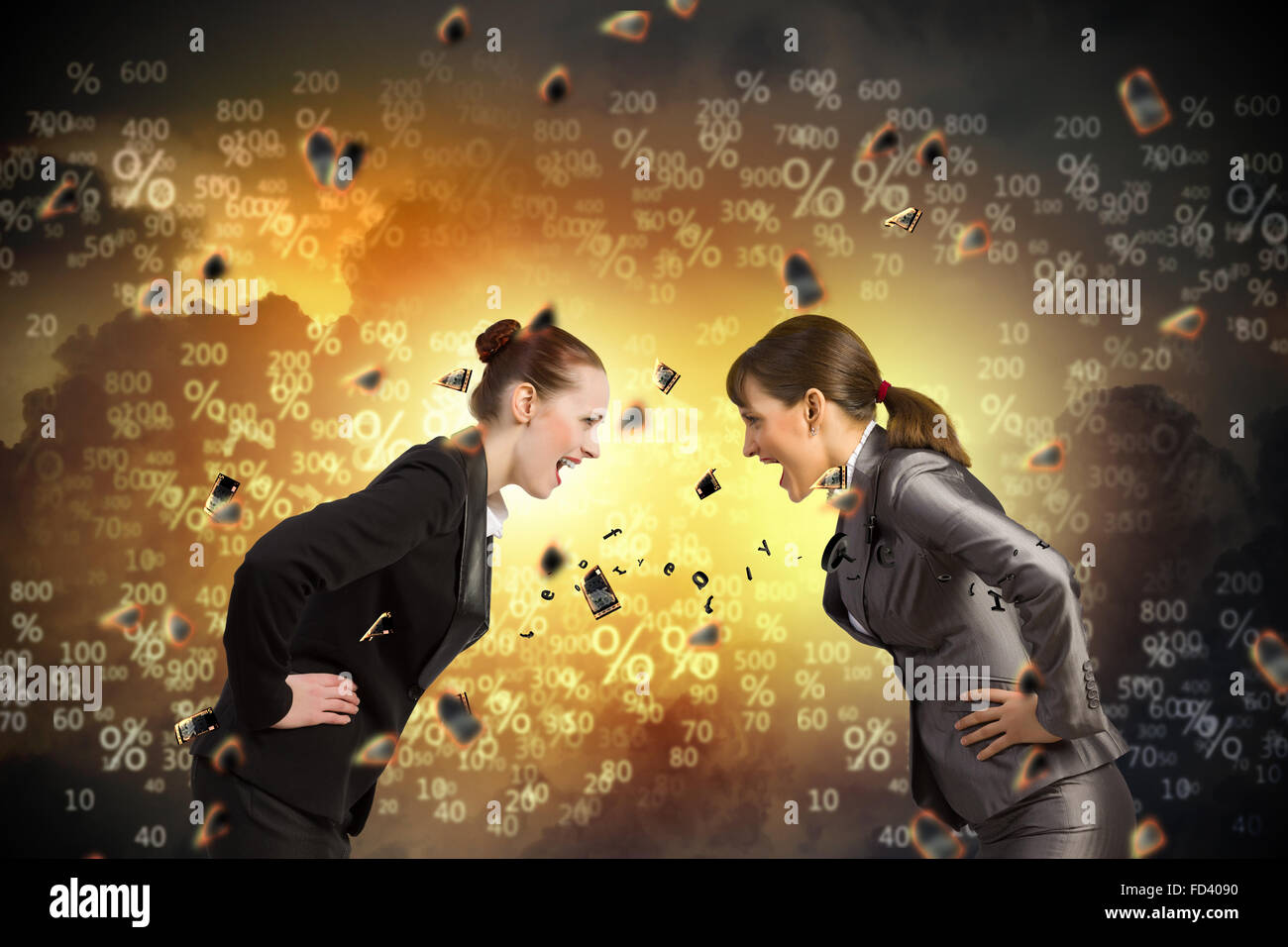 Two businesswomen fighting in office hi-res stock photography and ...