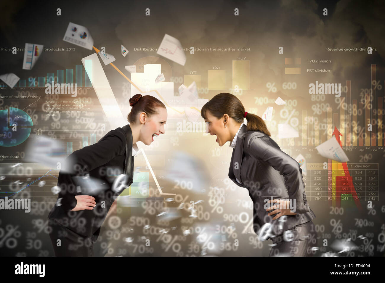 Businesswomen fighting hi-res stock photography and images - Alamy