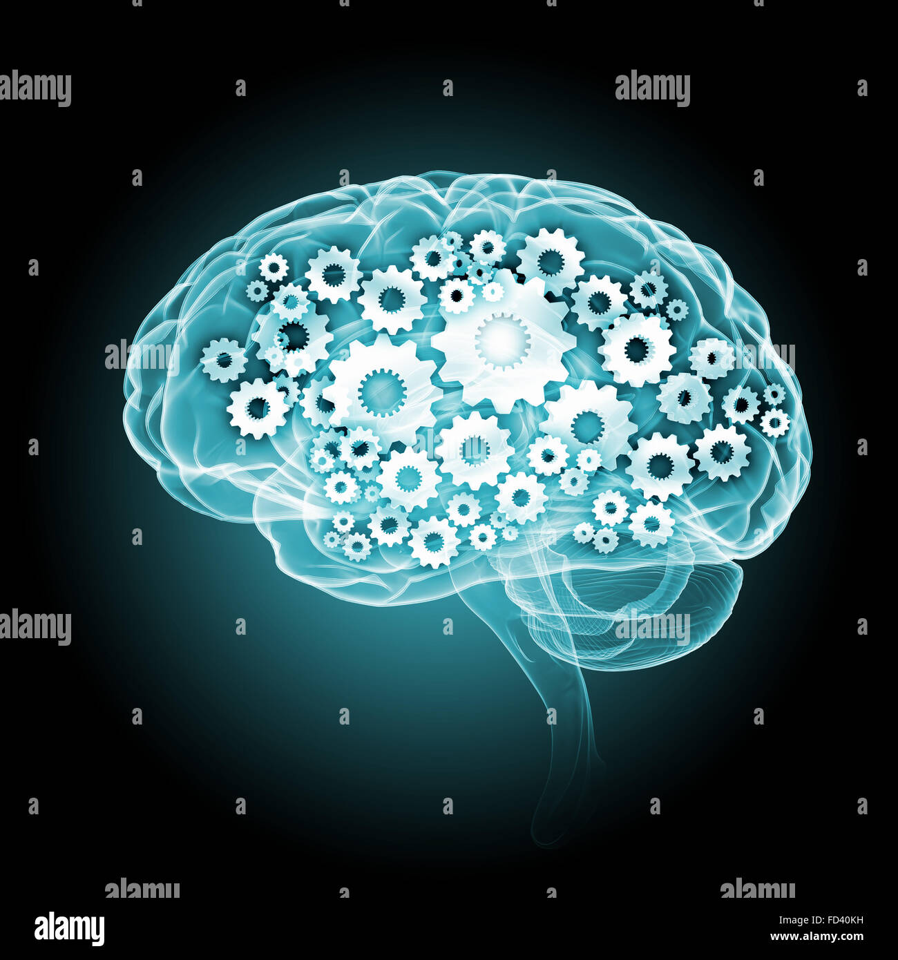 Human brain silhouette hi-res stock photography and images - Alamy