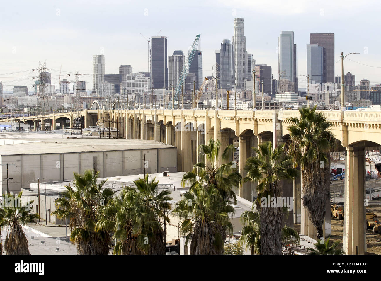 Los Angeles, California, USA. 27th Jan, 2016. The Sixth Street Bridge ...
