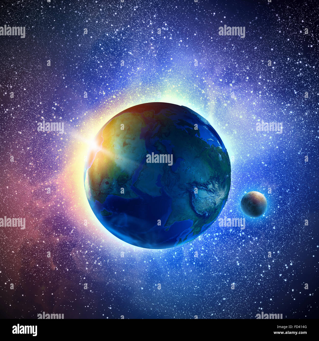 Color image of earth planet in space Stock Photo - Alamy