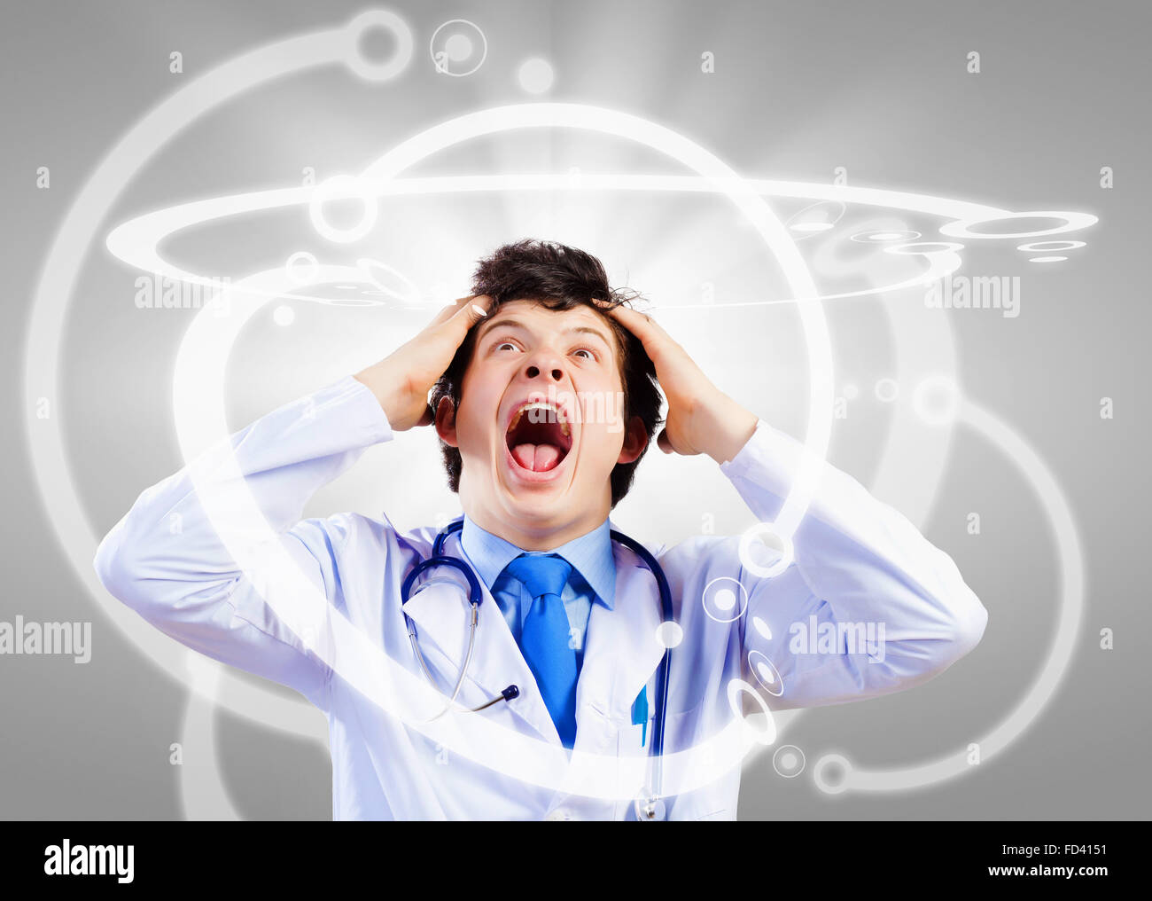 Frustrated doctor screaming mouth hi-res stock photography and images ...