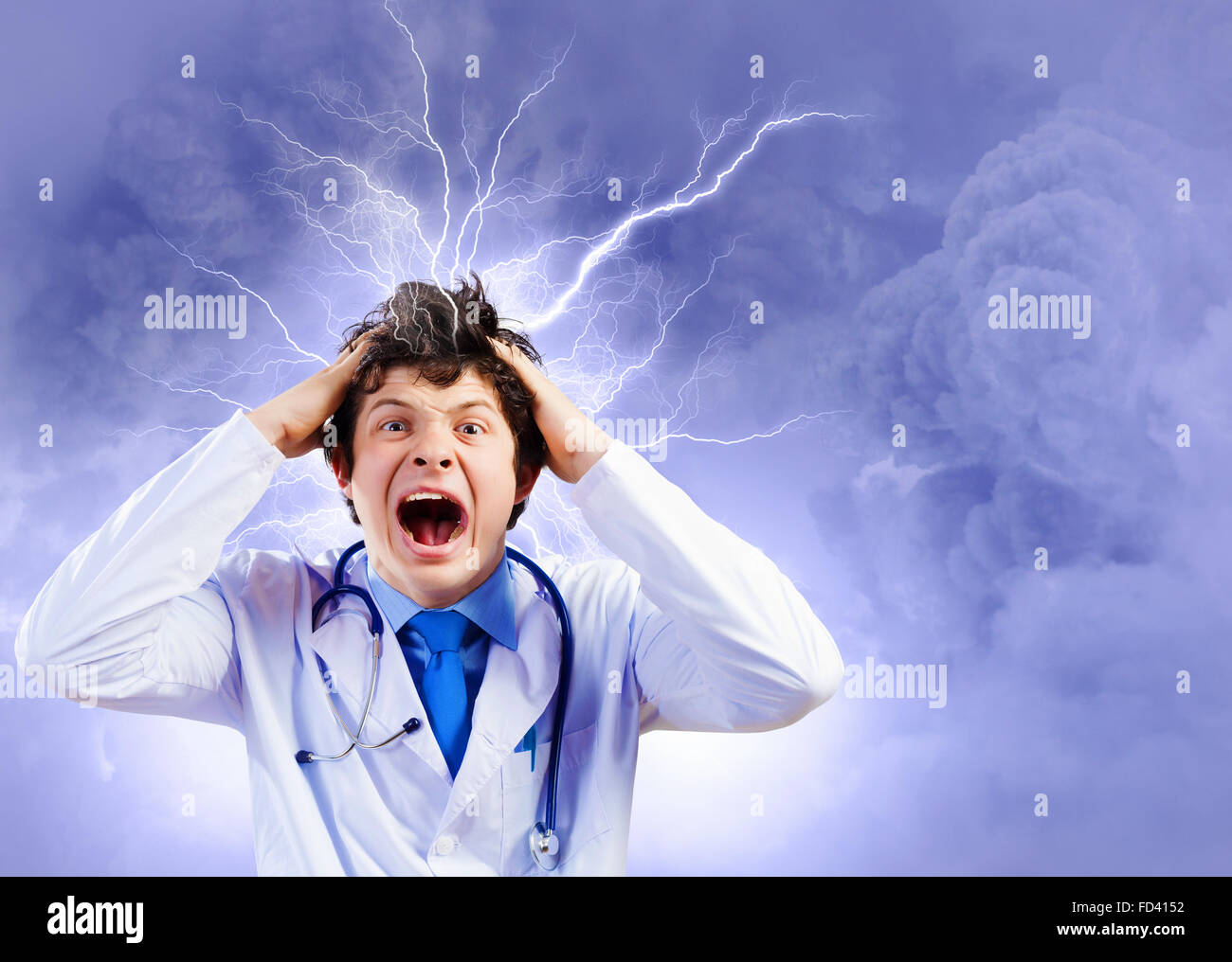 Frustrated doctor screaming mouth hi-res stock photography and images ...