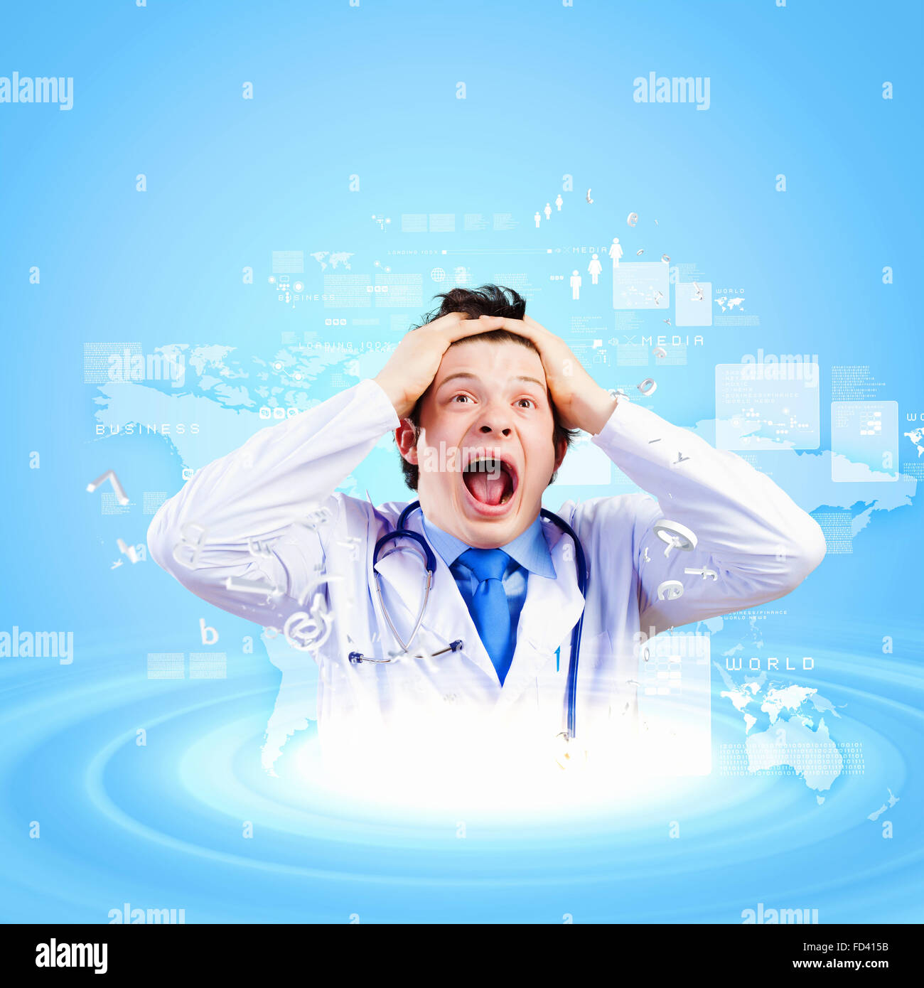 Frustrated doctor screaming mouth hi-res stock photography and images ...
