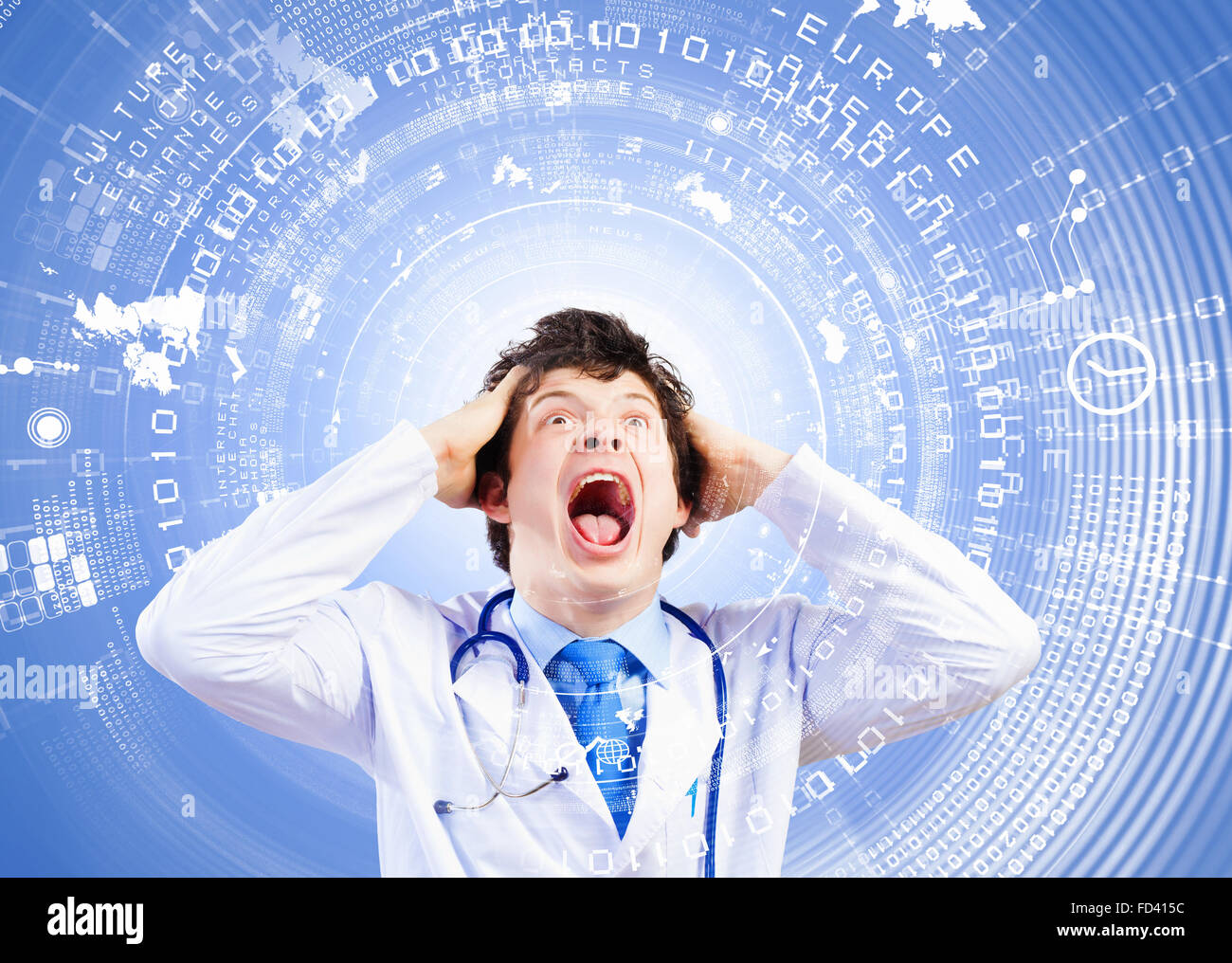 Frustrated doctor screaming mouth hi-res stock photography and images ...
