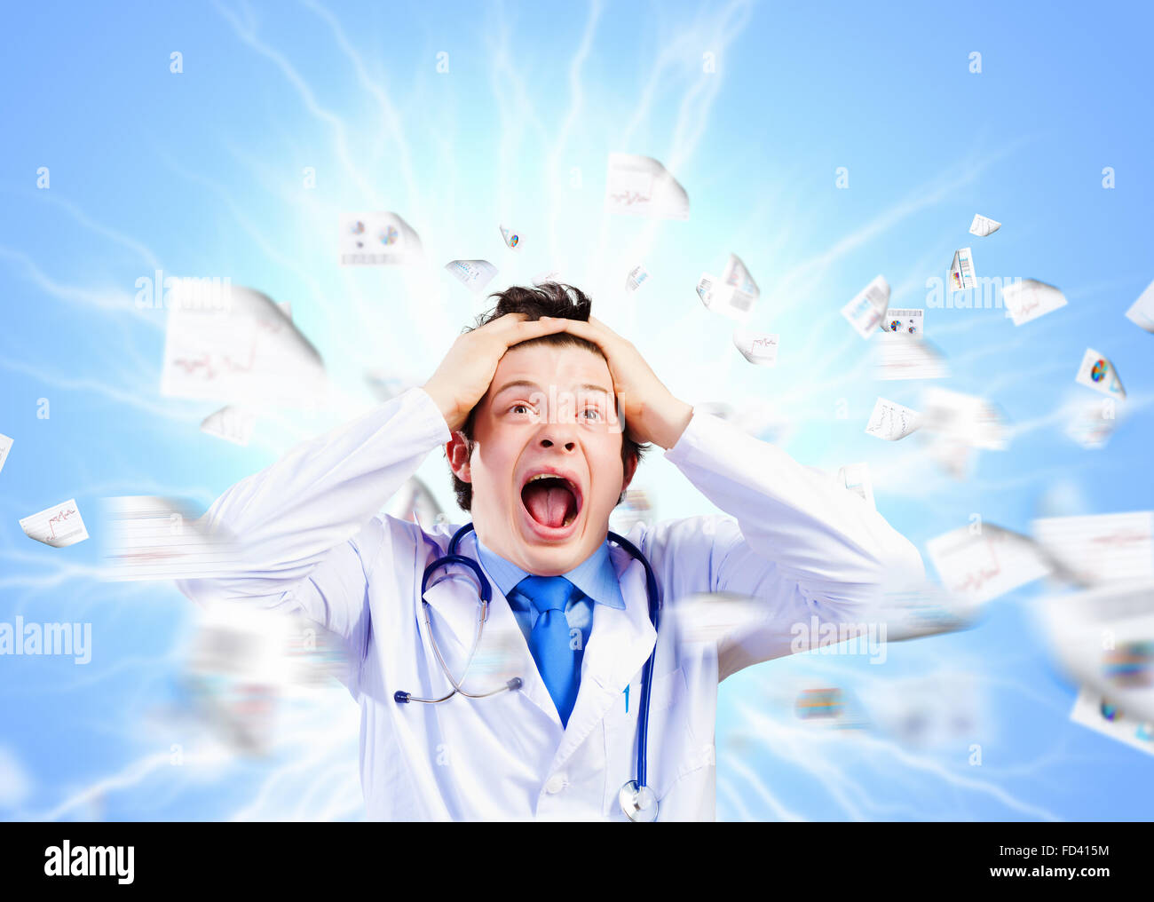 Frustrated doctor screaming mouth hi-res stock photography and images ...