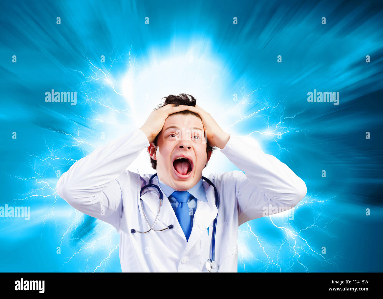 Frustrated doctor screaming mouth hi-res stock photography and images ...