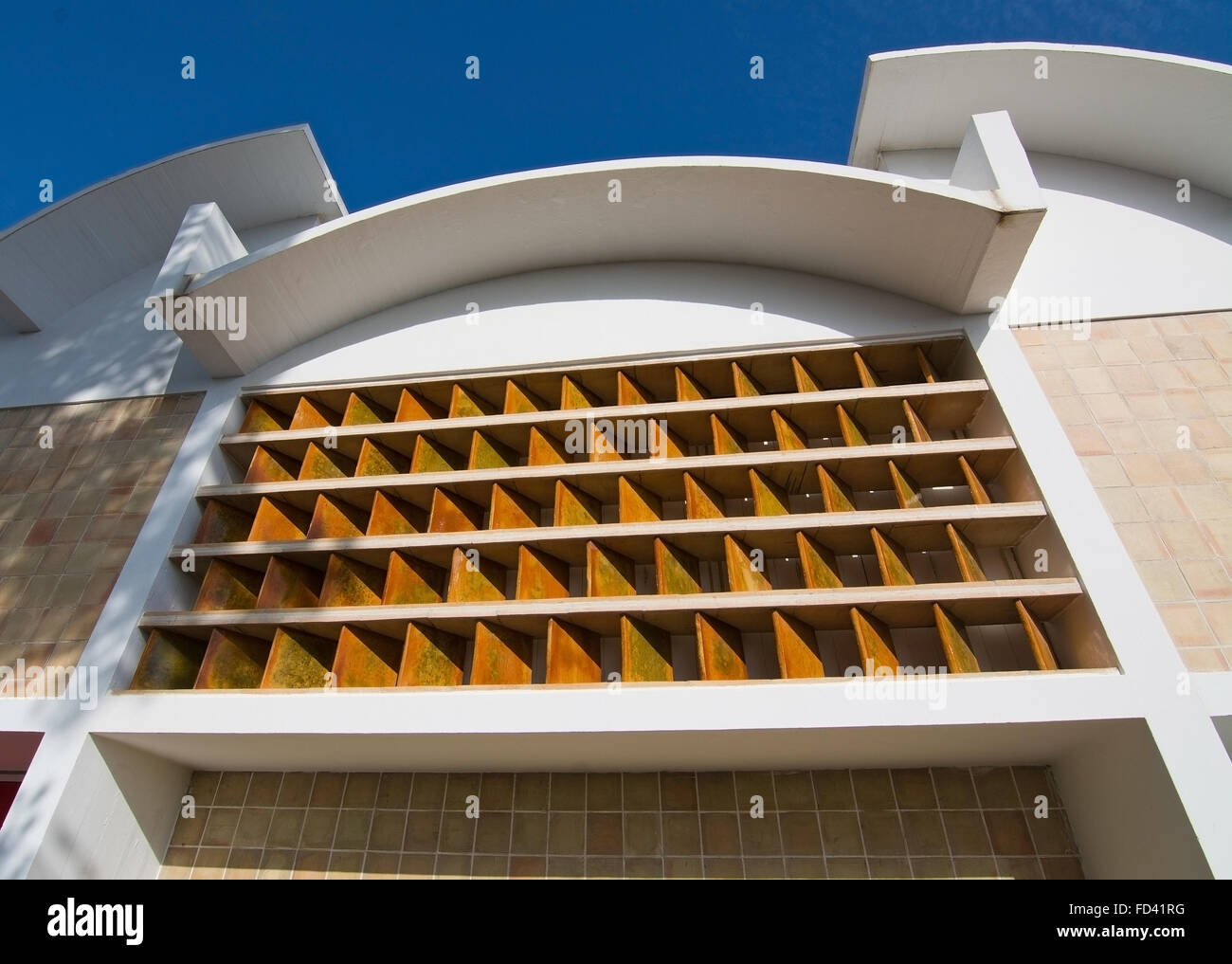 Miro museum exterior building detail with ceramic wall pattern Stock ...