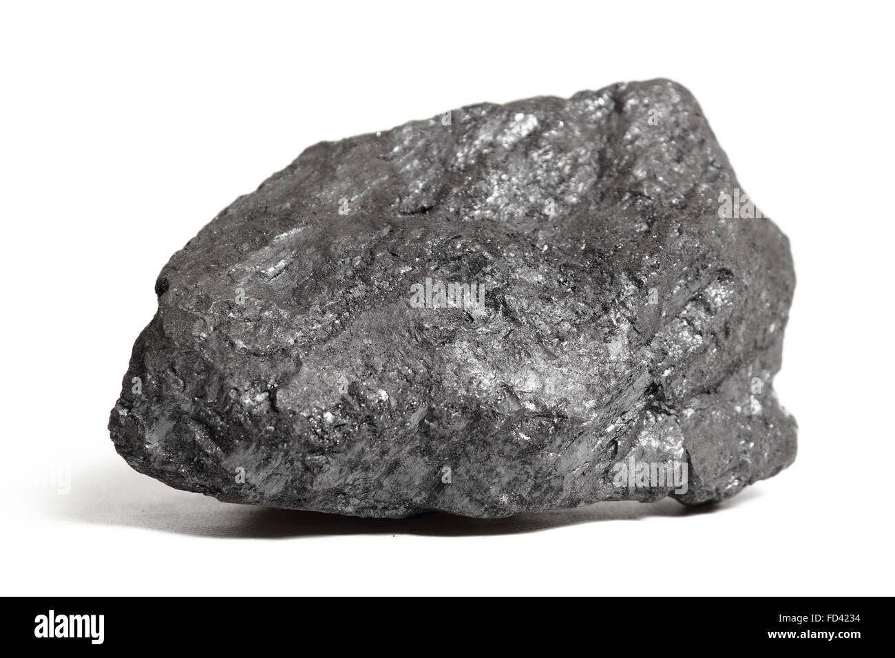 Coal rock. Isolated on a white background Stock Photo - Alamy
