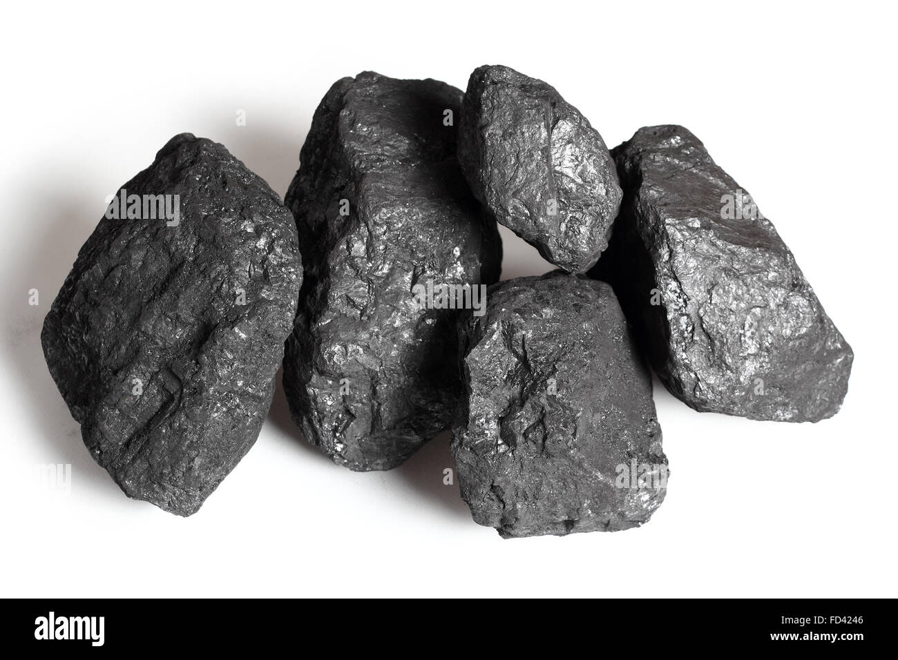Coal rock. Isolated on a white background Stock Photo - Alamy