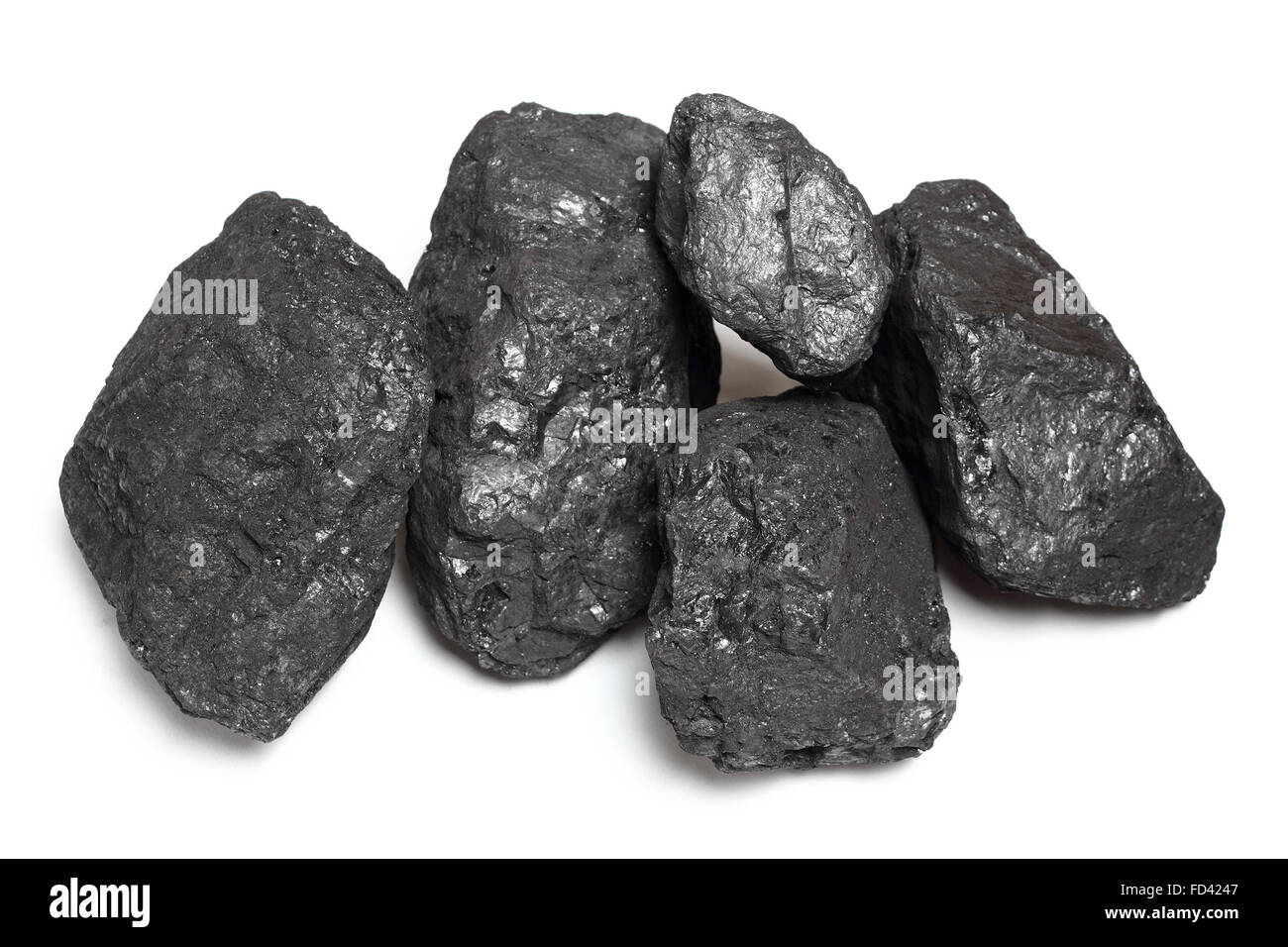Coal rock. Isolated on a white background Stock Photo - Alamy