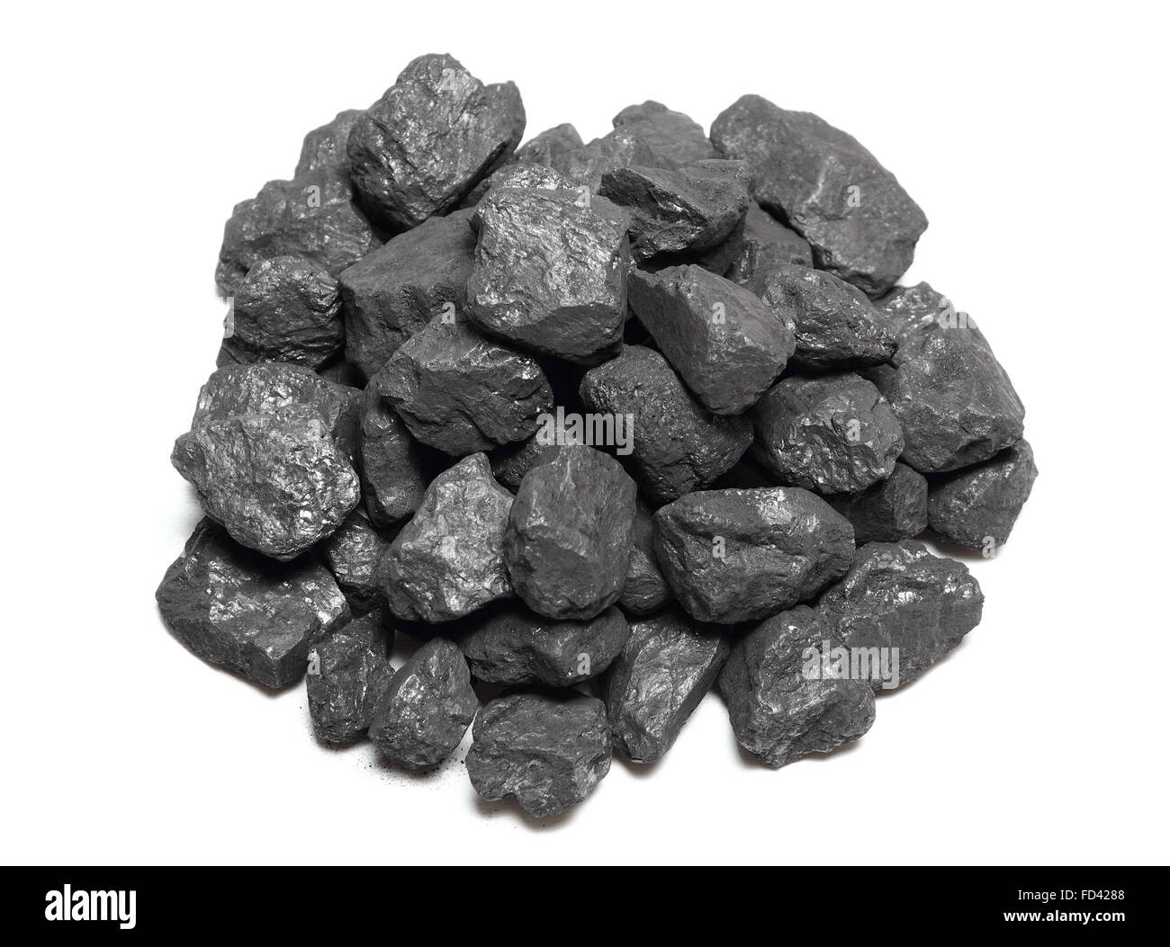Coal rock. Isolated on a white background Stock Photo - Alamy