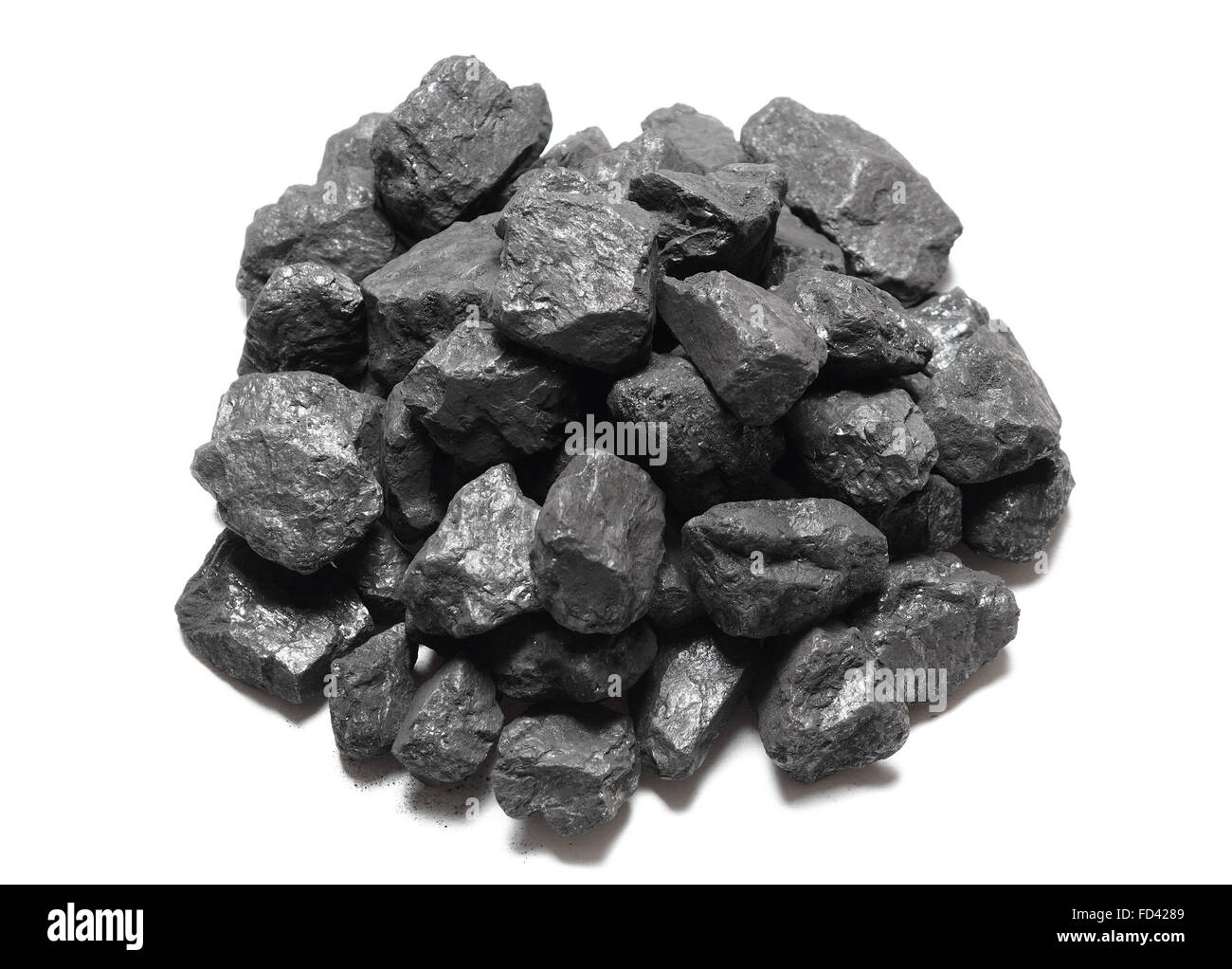 Coal rock. Isolated on a white background Stock Photo - Alamy