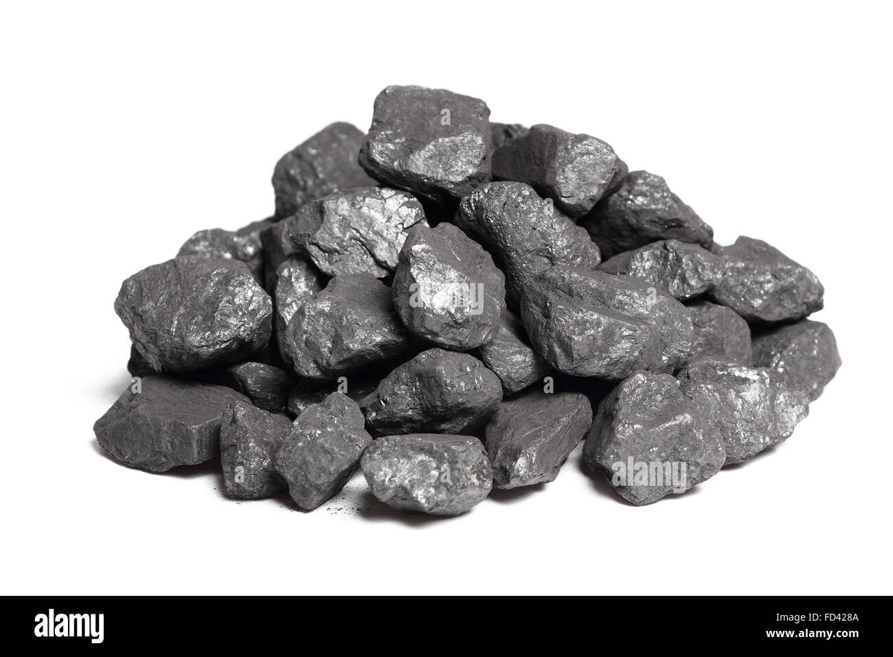 Coal rock. Isolated on a white background Stock Photo - Alamy