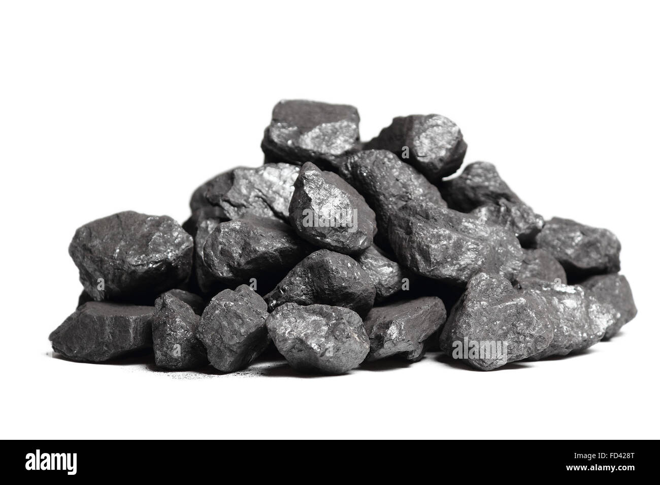 Coal rock. Isolated on a white background Stock Photo - Alamy