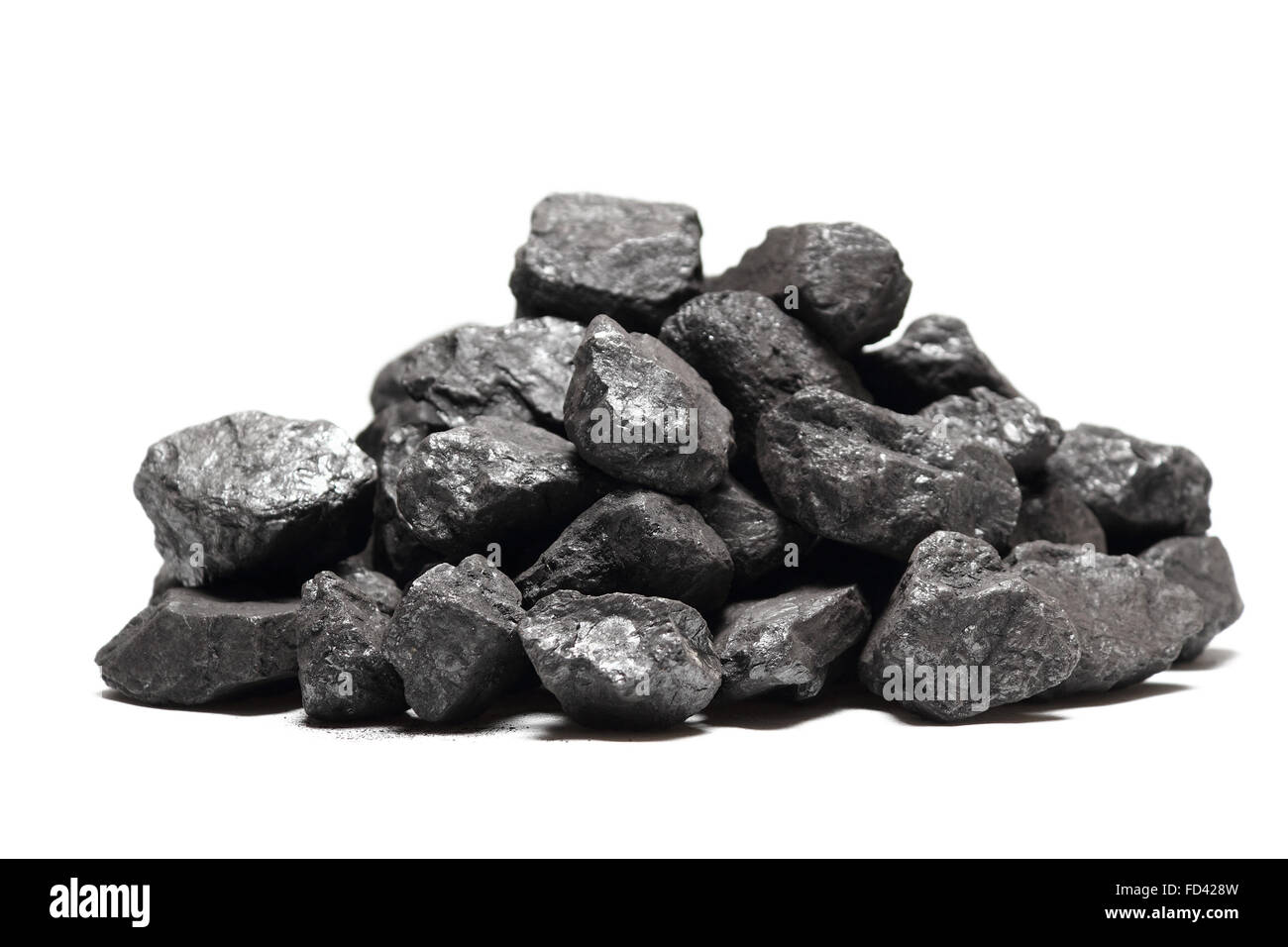 Coal rock. Isolated on a white background Stock Photo - Alamy
