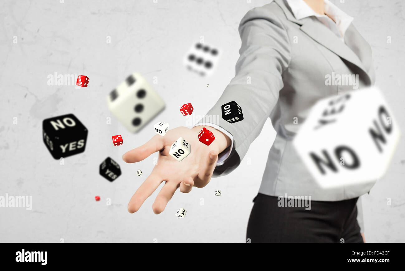 Woman throwing dice at casino hi-res stock photography and images - Alamy
