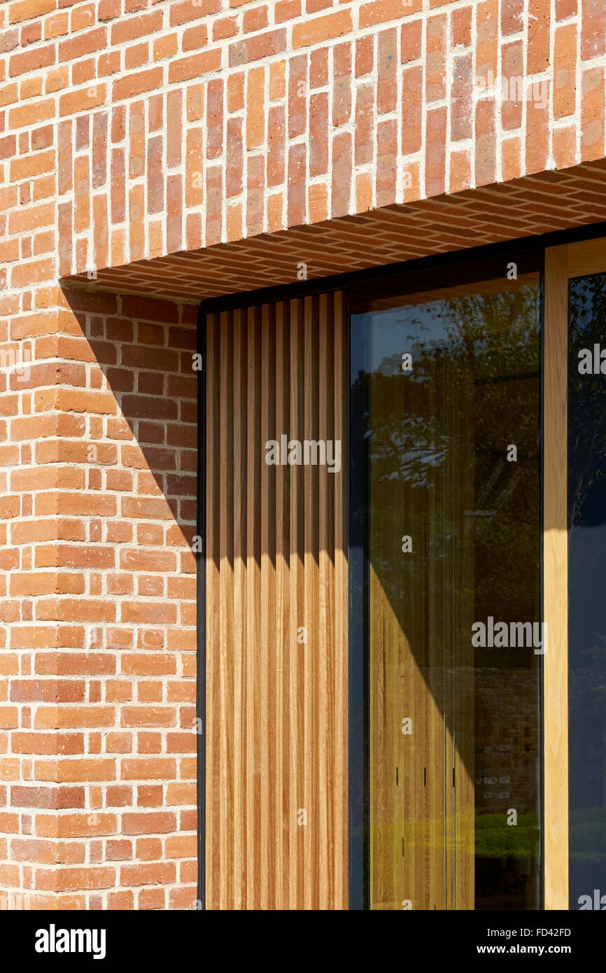 Brickwork detail with timber cladding and glazing of windows. Britten ...