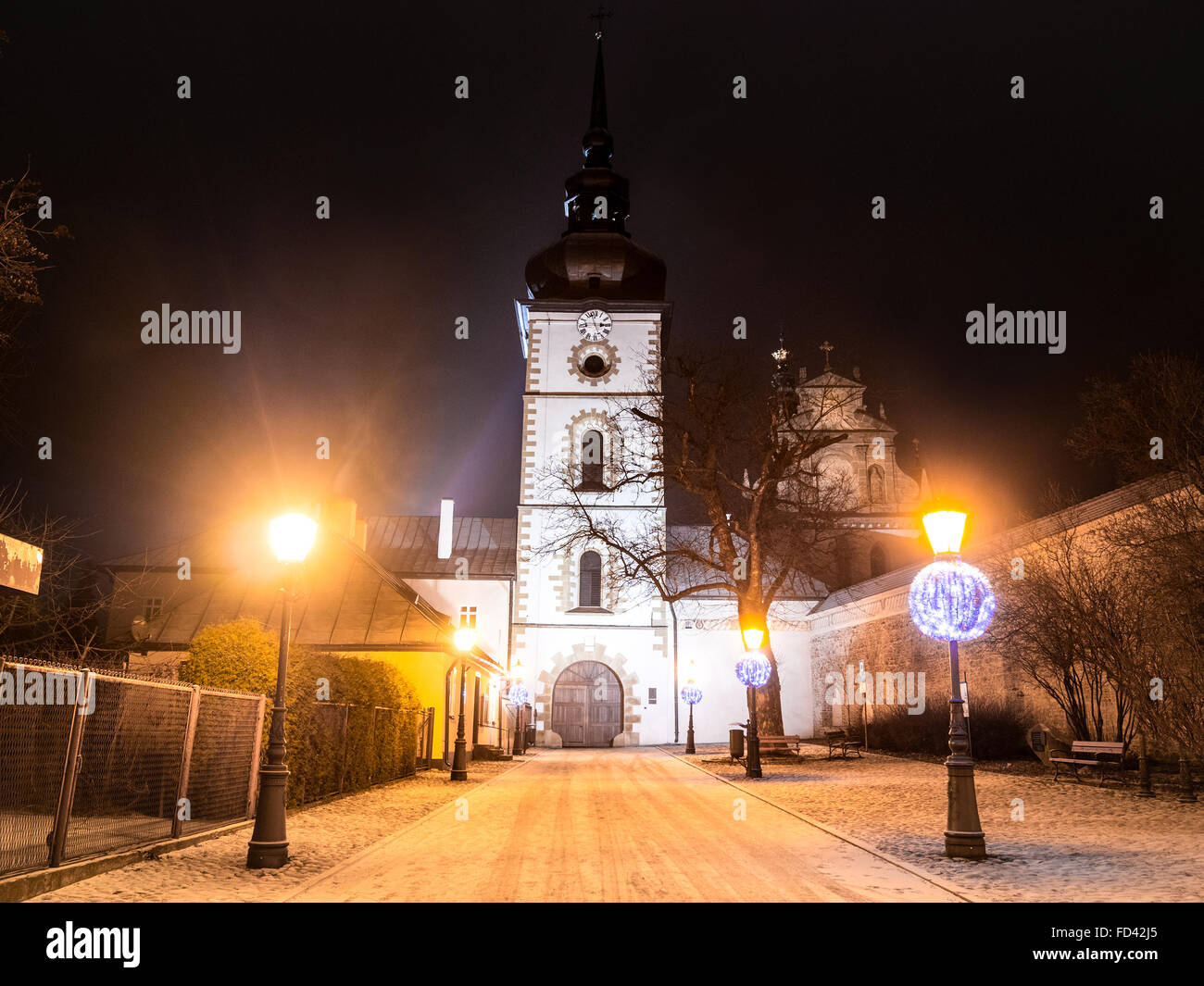The Poor Clares Monastery in night. Stary Sacz, Poland Stock Photo - Alamy