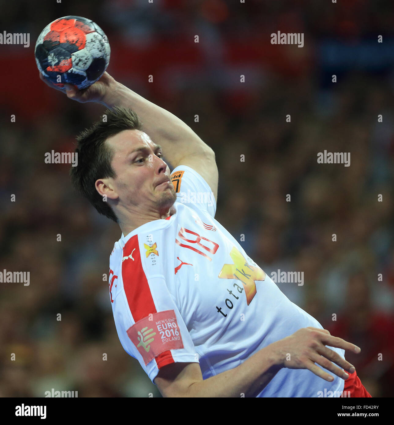 Wroclaw, Poland. 27th Jan, 2016. Denmark's Hans Lindberg in action ...