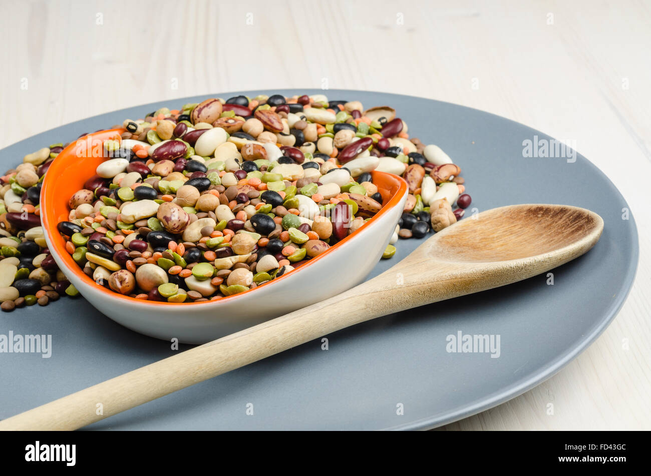 legumes in a dish, close up, background Stock Photo - Alamy