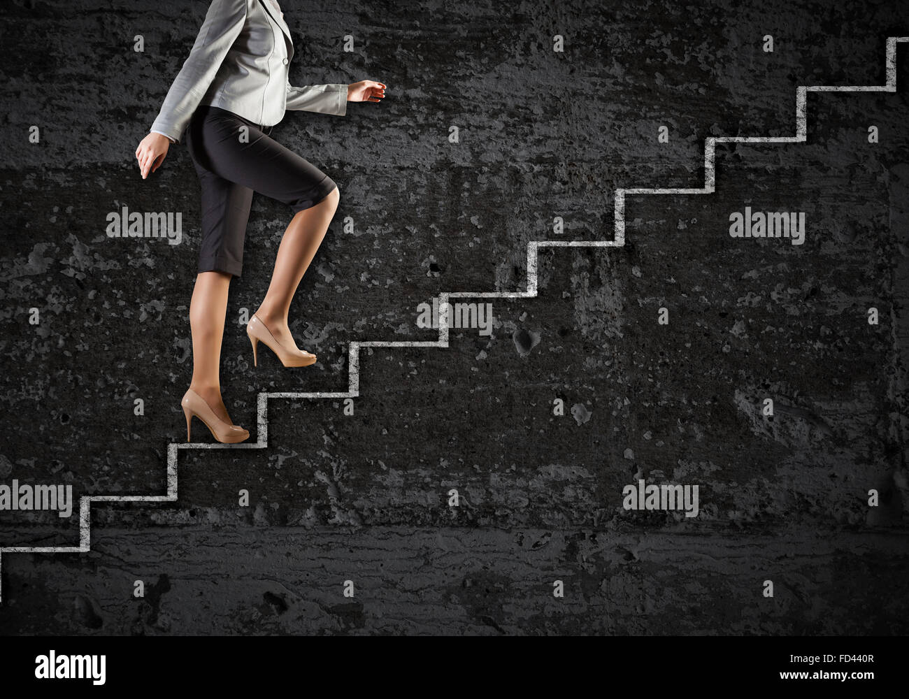 Businesswoman career ladder hi-res stock photography and images - Alamy