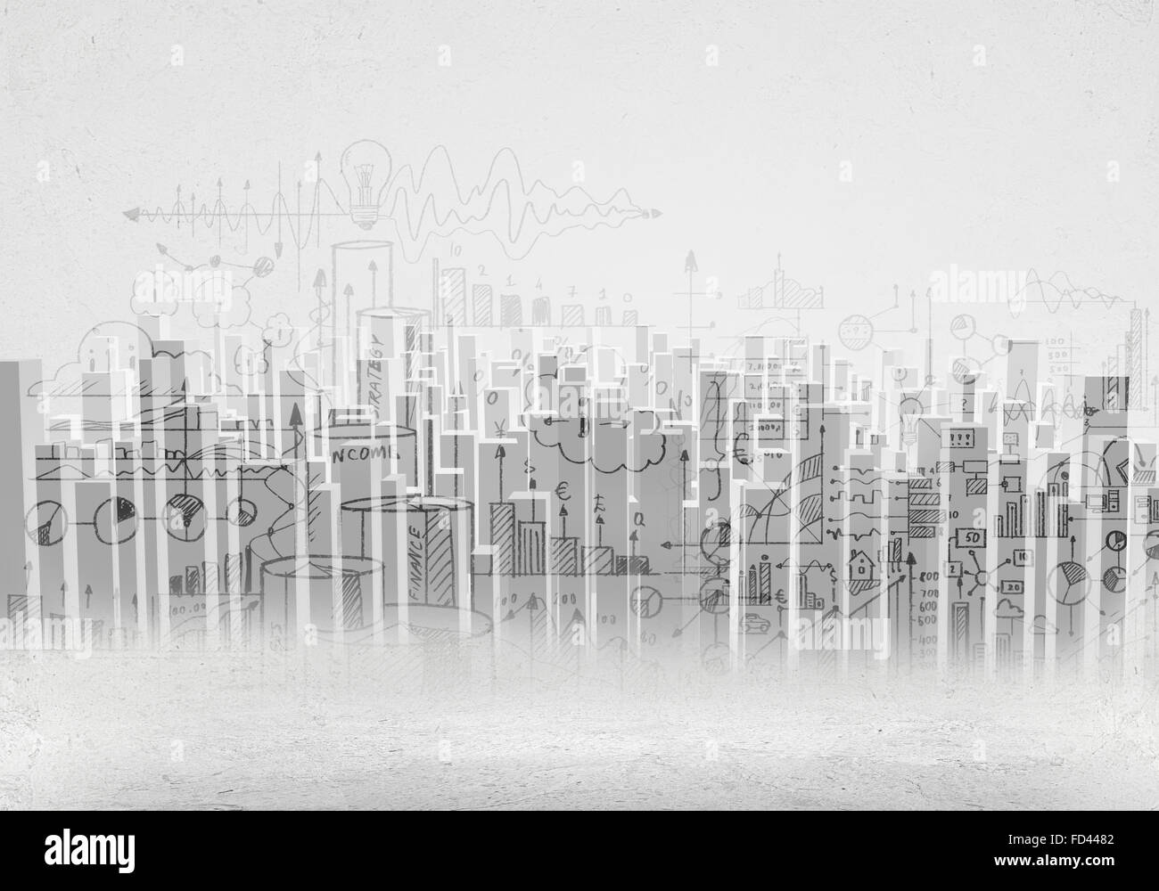 Background sketch image with building plan and strategy Stock Photo - Alamy