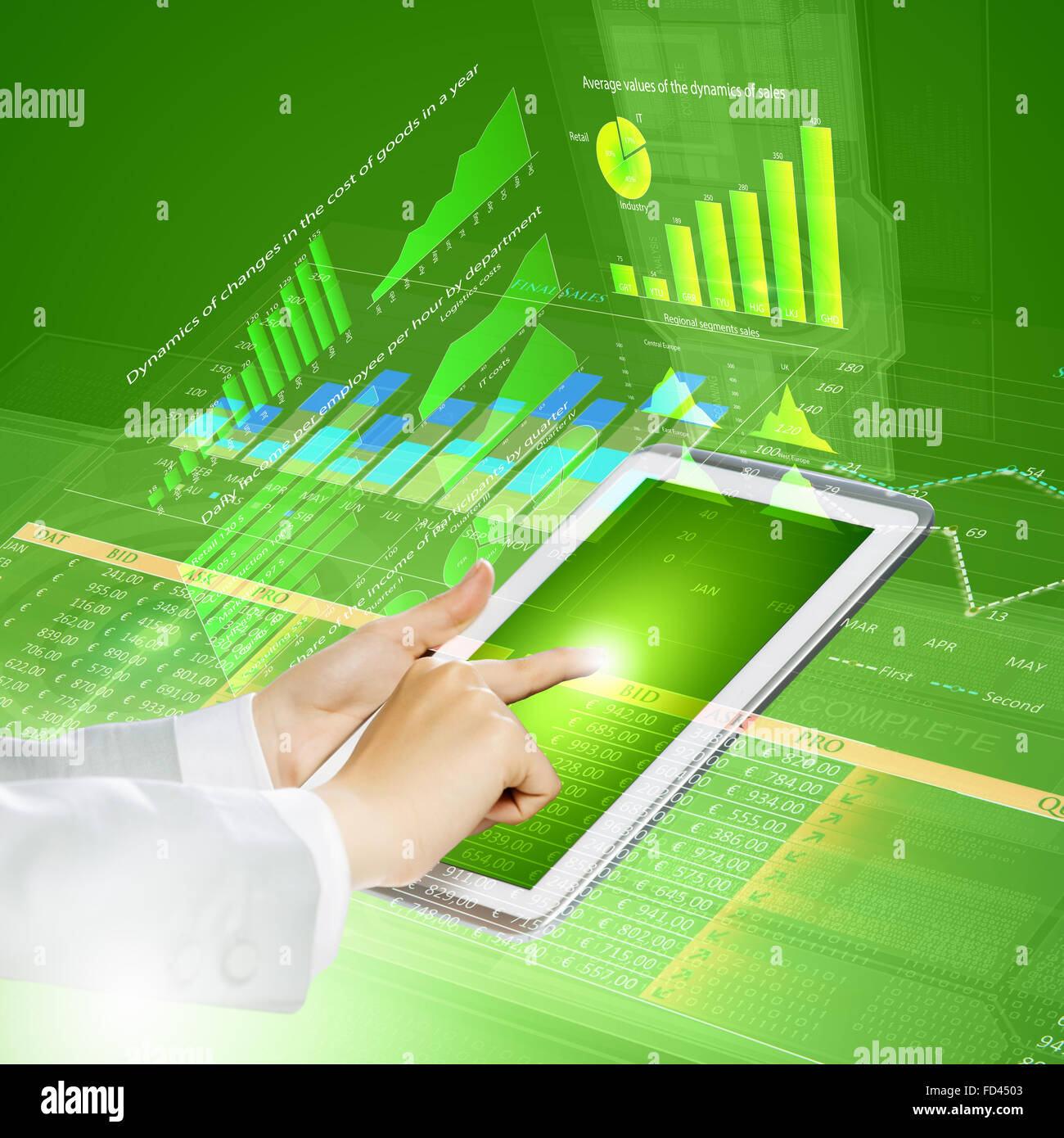 Close up image of human hand touching screen of tablet pc Stock Photo ...