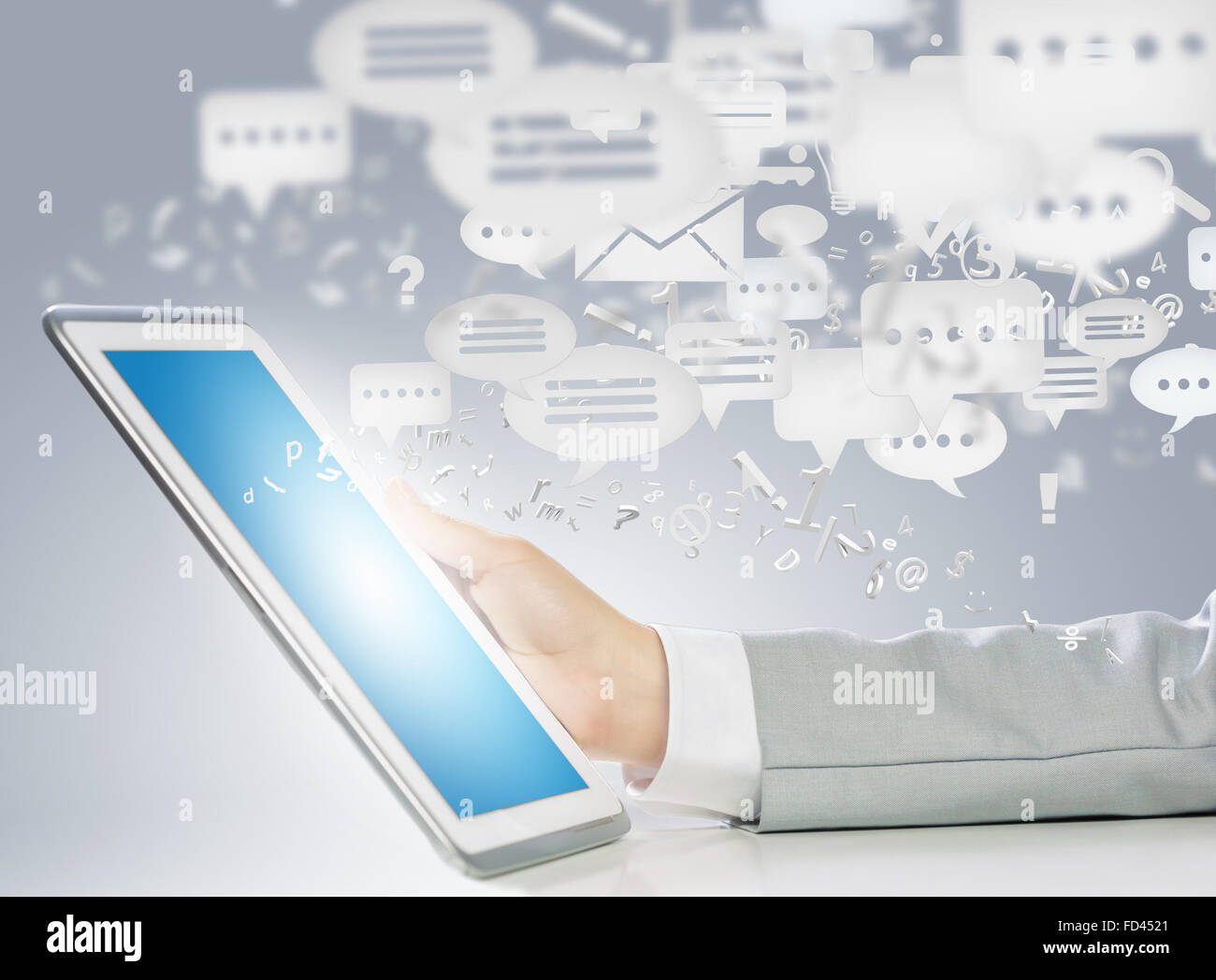 Close up image of human hand holding tablet pc Stock Photo - Alamy
