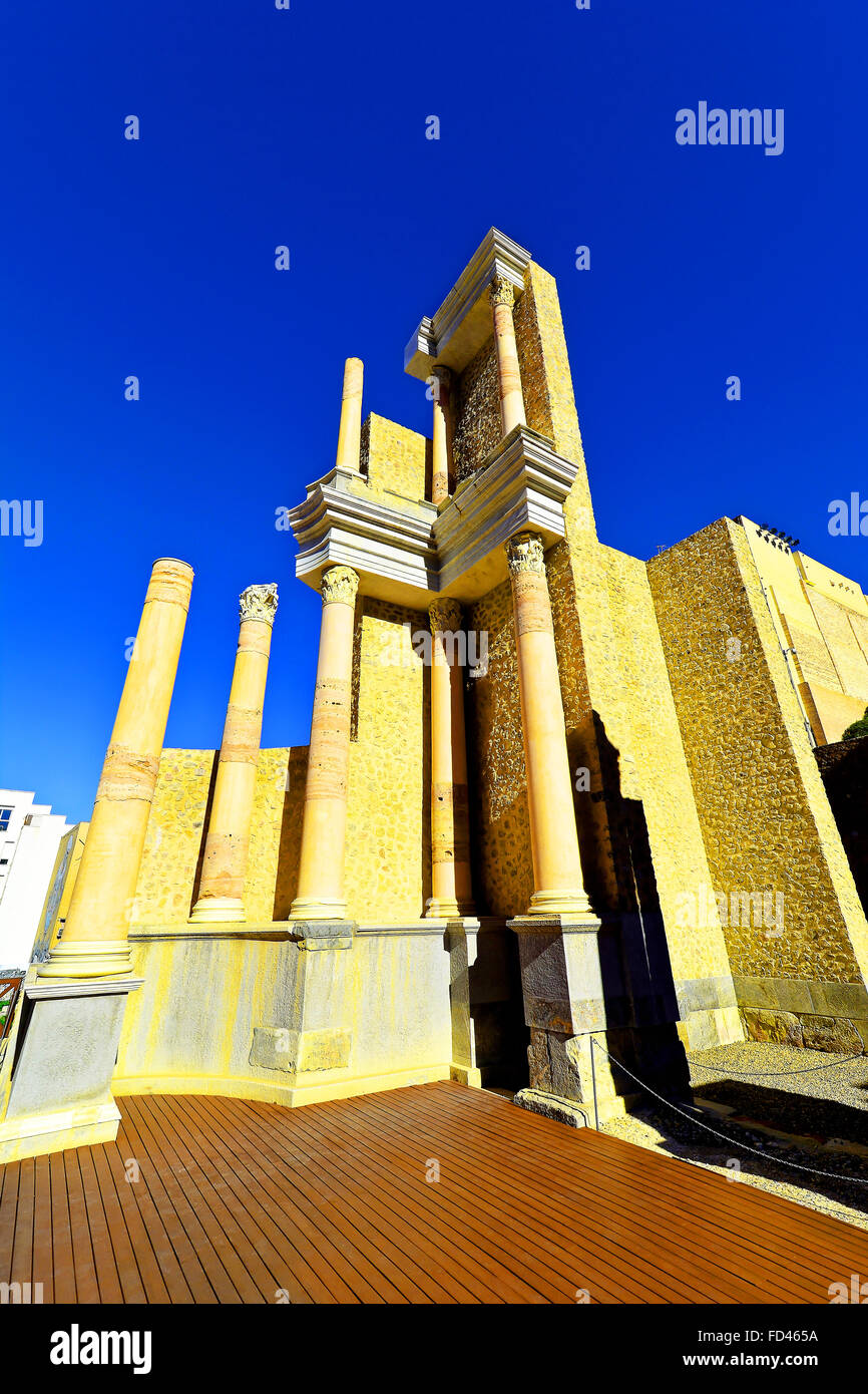 Spain Cartagena marble pillars Roman Amphitheatre museum Stock Photo ...